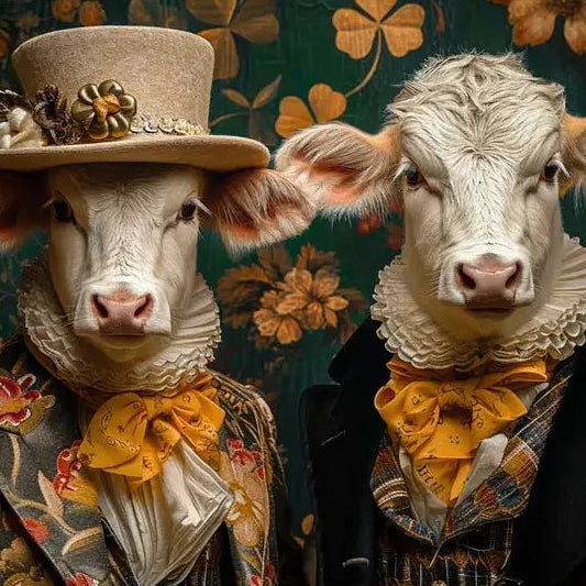 Aristocrat Gentlemen Cows in Bow Tie Greeting Card 92AS